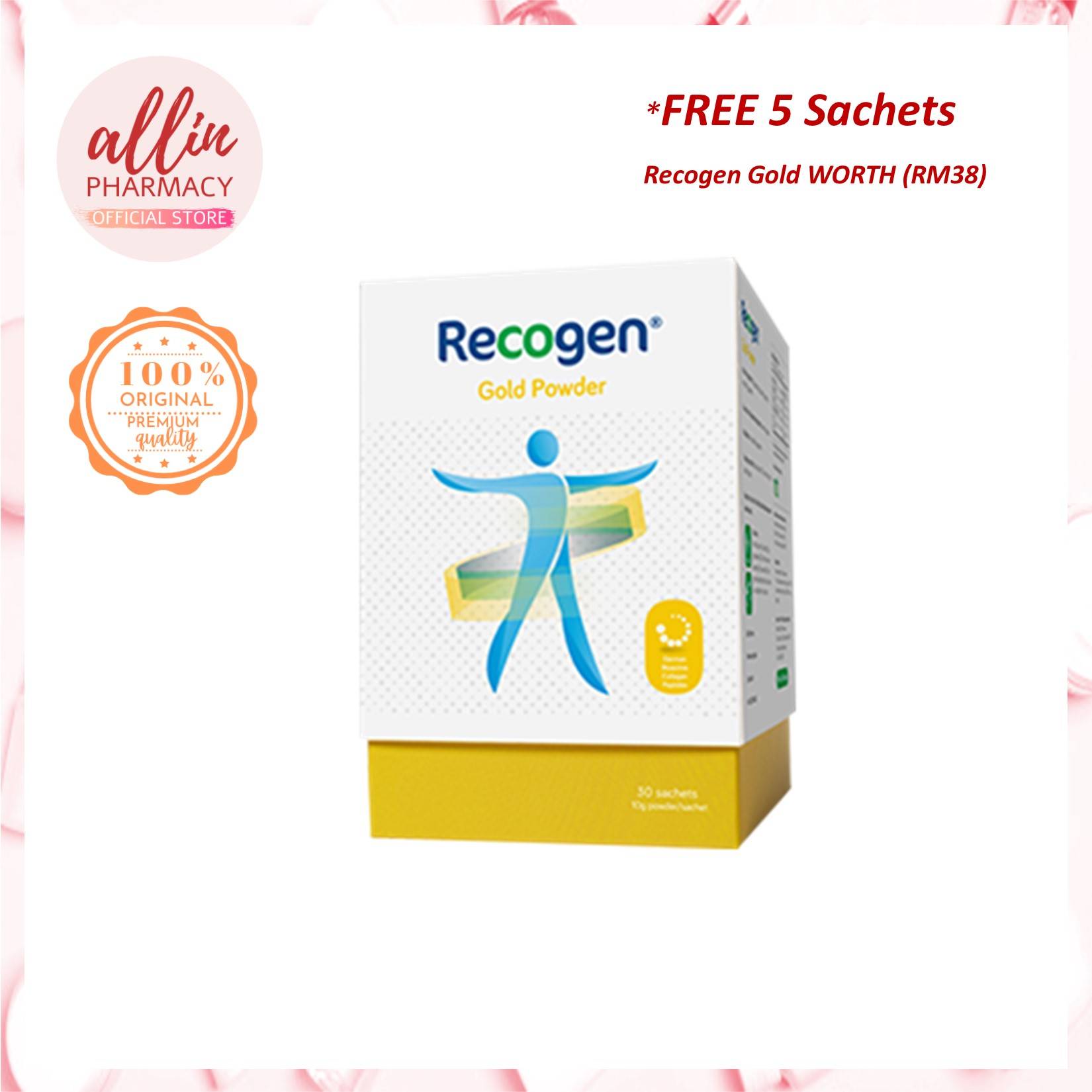 Recogen Gold 30s (EXP 05/25) + FREE 3 Sachets