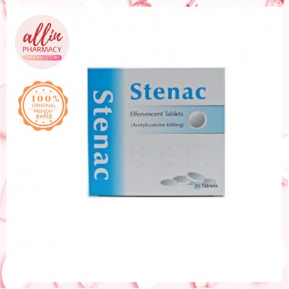 Stenac Effervescent Tablets Acetylcysteine 600mg 30 tablets (EXP 10/25)