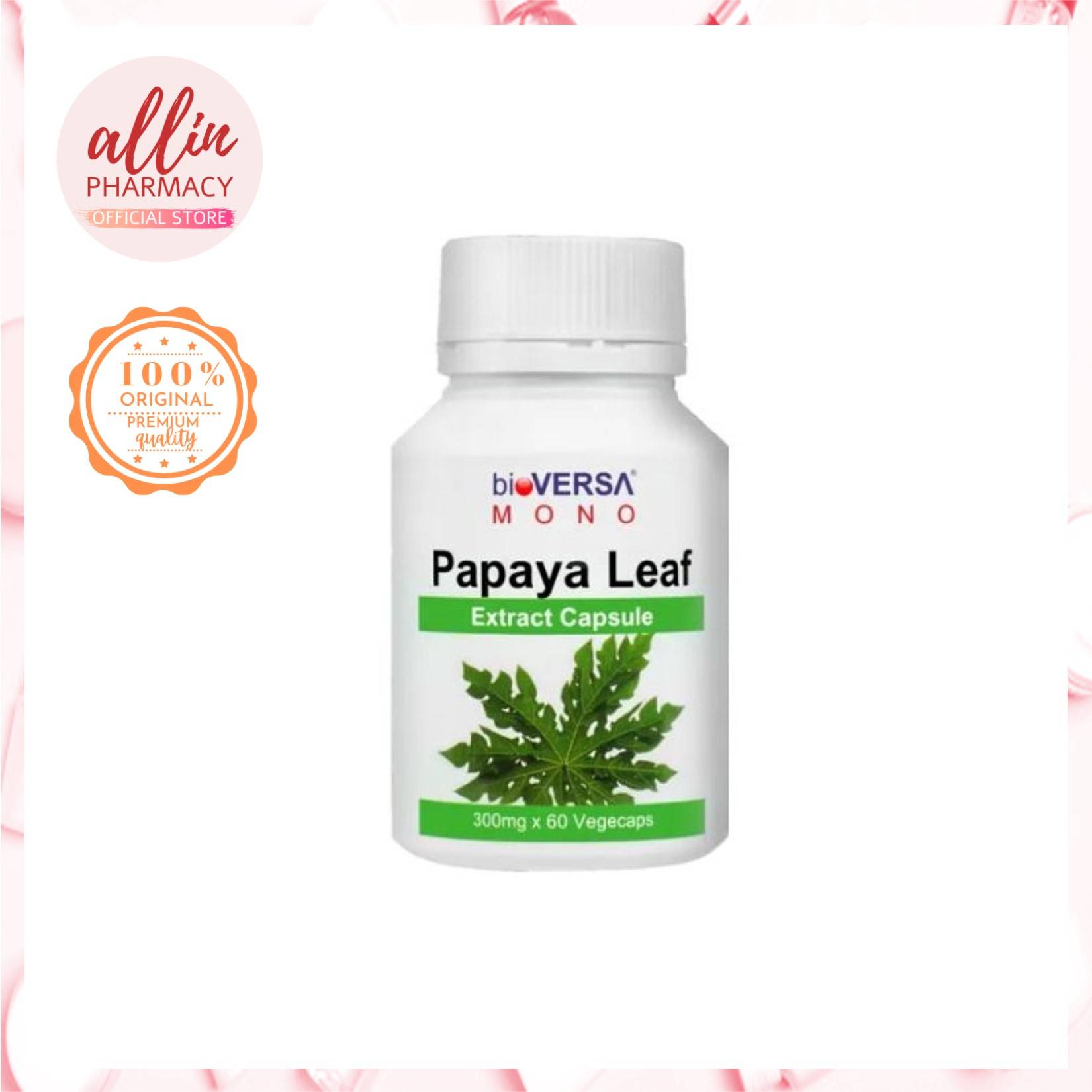 Bioversa Papaya Leaf Extract 300mg 60s (EXP 08/25)