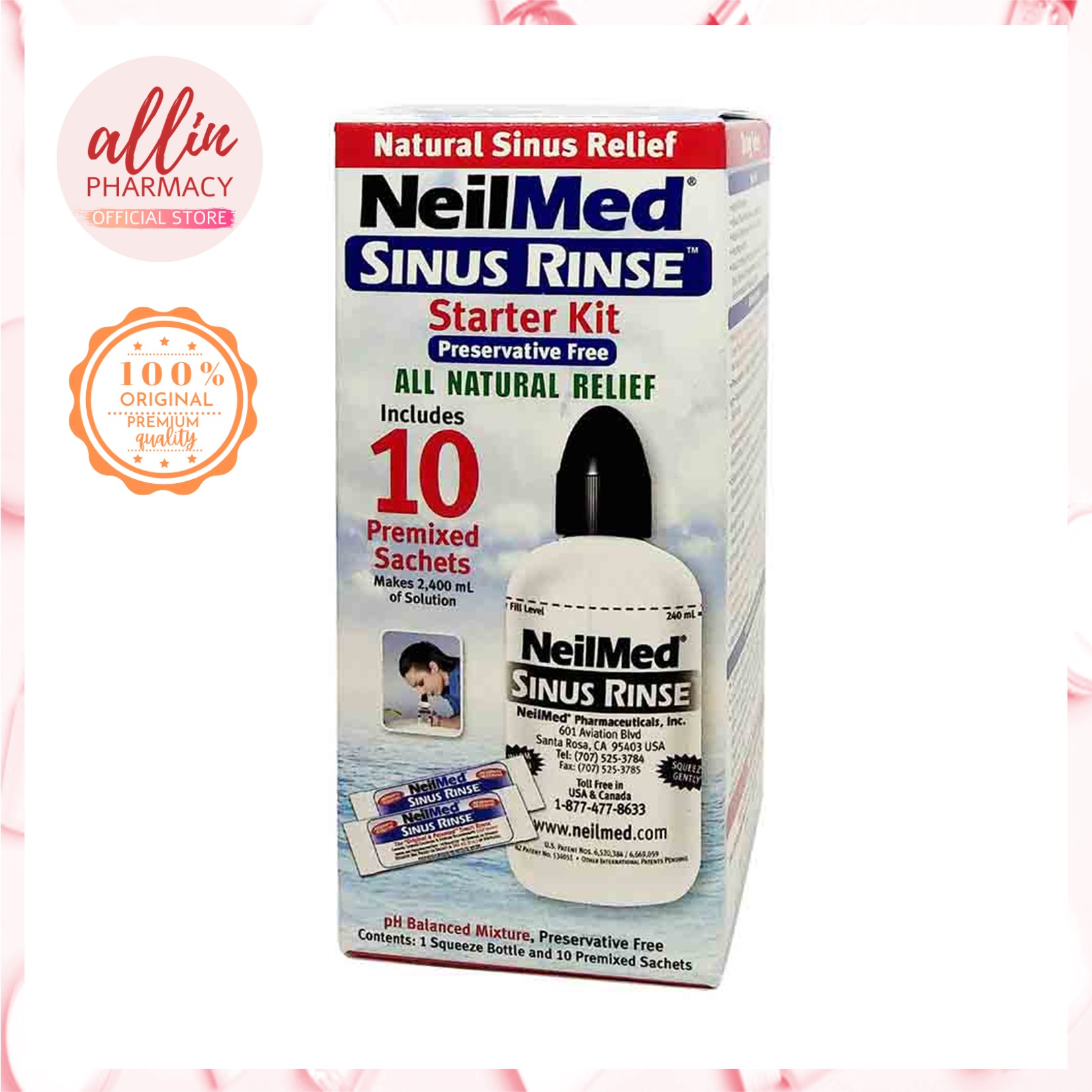 Neilmed Sinus Rinse Starter Kit + Premixed Sachets 10s (EXP 08/26)