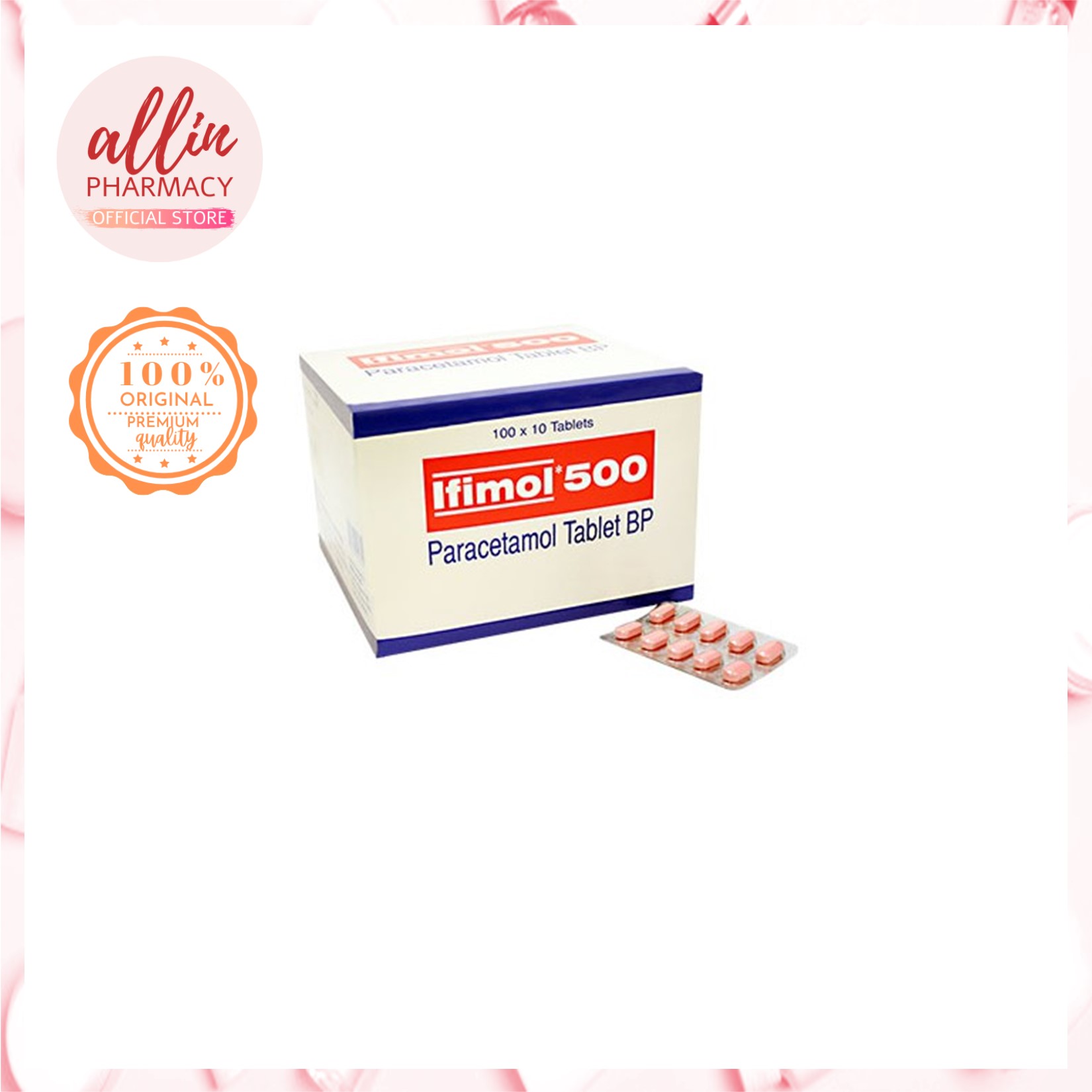 Ifimol (Paracetamol) 500mg tablets 10s [1 Strip] (EXP 08/27)